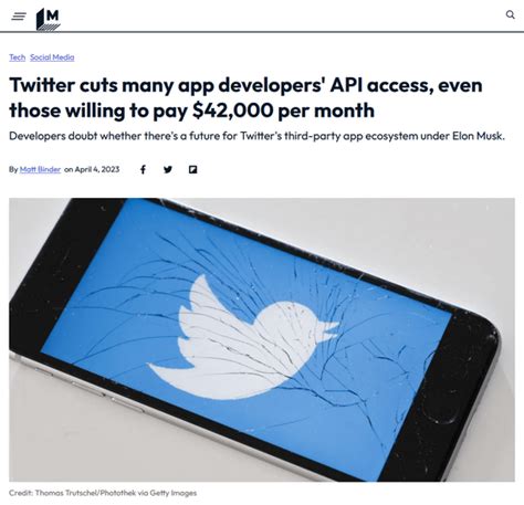 Twitterが月額550万円超の支払いを開発者に強制するべくapiへのアクセスをさっそく遮断開始か Gigazine
