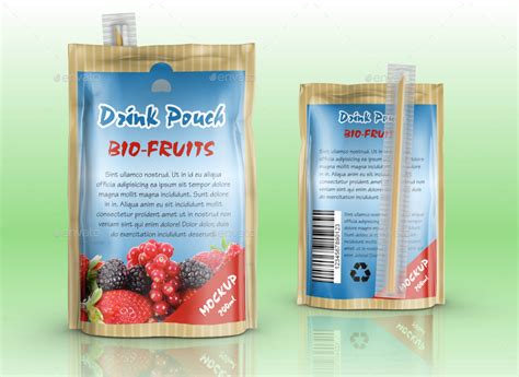 Laminated Foil Drink Pouch Mockup Graphics Graphicriver