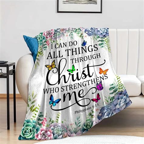 Soft Flannel Prayer Throw Blanket Inspirational Christian T For