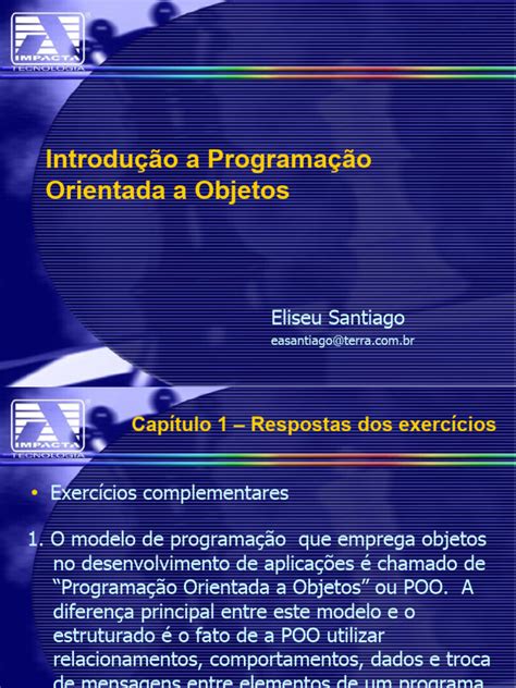 exercícios introdução a programação orientada a objetos pdf