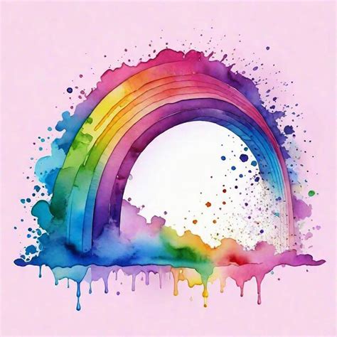Premium Ai Image Colorful Watercolor Rainbow