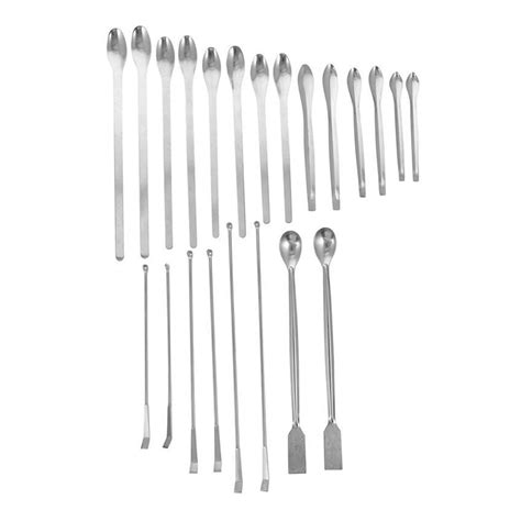 22pcs Laboratory Spatula Sampling Scoop Experiment Useful Spoon Silver Metal