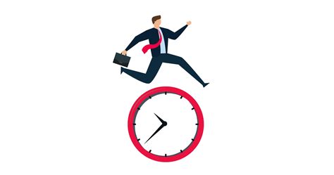 4k Animation Of Smart Time Management Businessman Employee Worker Jump