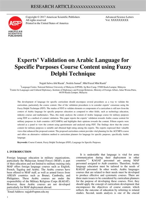 pdf experts validation on arabic language for specific purposes
