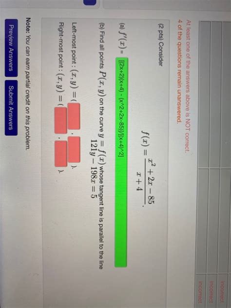Solved Incorrect Incorrect Incorrect At Least One Of The