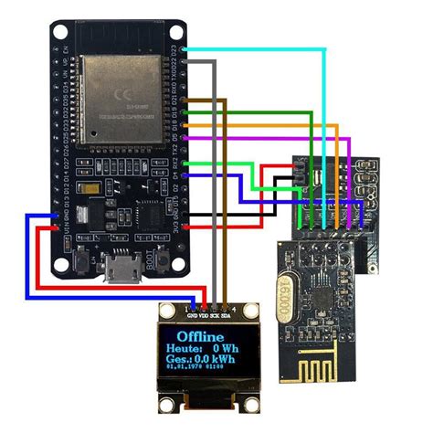 opendtu for hoymiles diy kit display for esp32 for nrf24l01 antenne