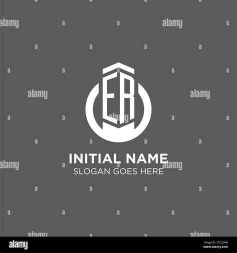 Initial Er Circle Round Line Logo Abstract Company Logo Design Ideas Vector Graphic Stock