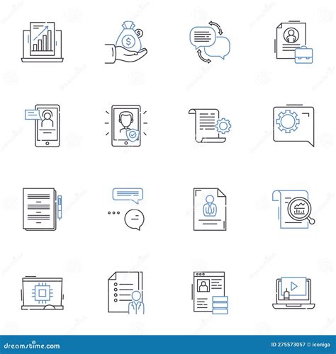 Campaign Management Line Icons Collection Strategy Planning