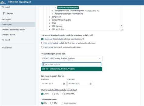 Data Export Issues Implementation Implémentation Dhis2 Community