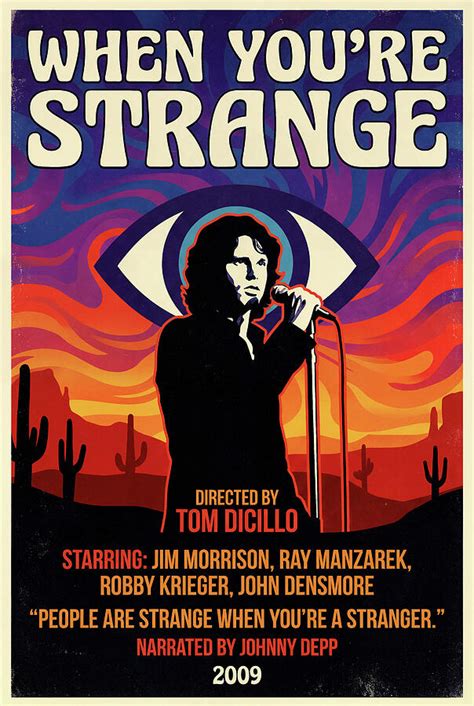 Jim Morrison Psychedelic When Youre Strange Minimal Movie Poster Retro Film Poster