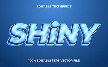 Premium Vector | Shiny 3d text effect with glossy theme. blue text lettering typography font style