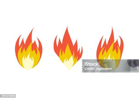 만화 화재 불꽃 세트입니다 화재 화 염 벡터 일러스트입니다 가연성에 대한 스톡 벡터 아트 및 기타 이미지 가연성 개념 기체 물리 구조 Istock