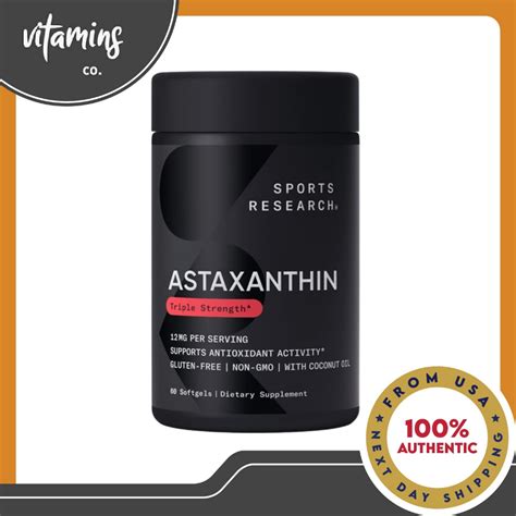 Sports Research Astaxanthin Derived From Microalgae 60 Count Shopee