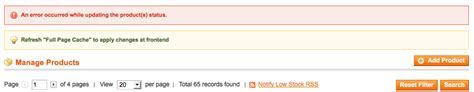 Magento 19 An Error Occurred While Updating The Products Status