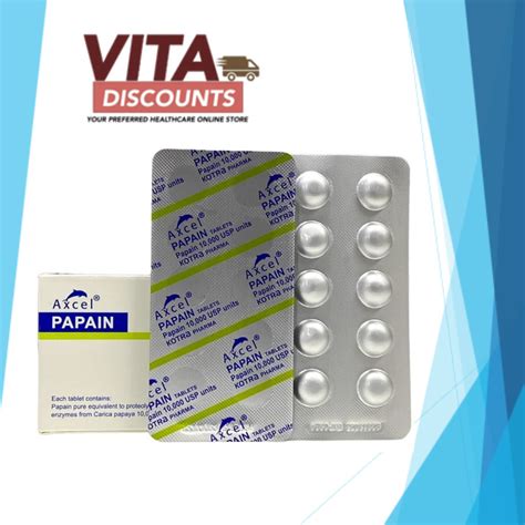 Satu Papan Axcel Papain 10000 Usp Units Tabs 10s Shopee Malaysia