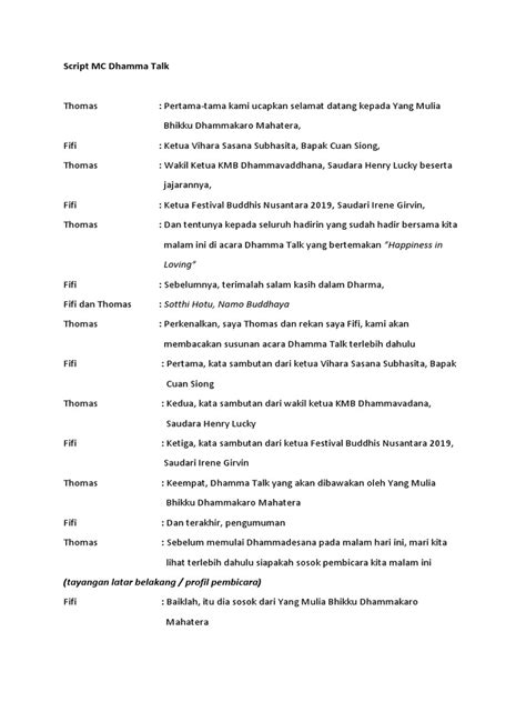 Script Mc Dhamma Talk Pdf