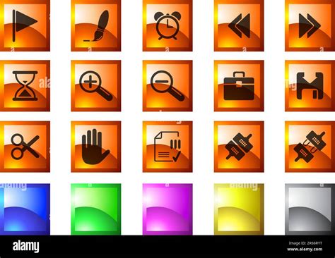 toolbar and interface icons stock vector image and art alamy