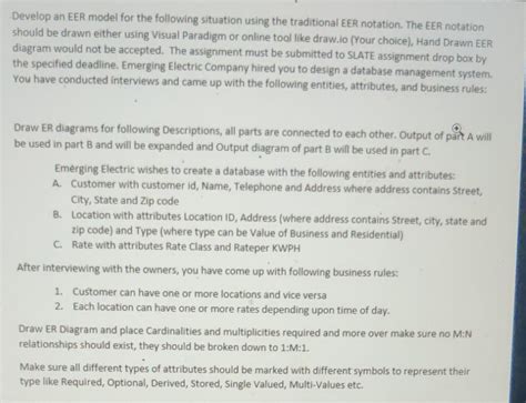 Solved Develop An EER Model For The Following Situation Chegg Com