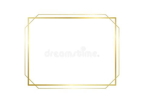 Decorative Gold Rectangle Frame For Note Text Vintage Rectangular