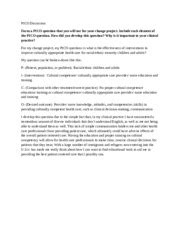 PICO Discussion PICO Discussion Form A PICO Question That You Will Use For Your Change Project