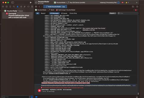Why Does The Xcode Build Fail When Using Firebase Resulting In A Command PhaseScriptExecution