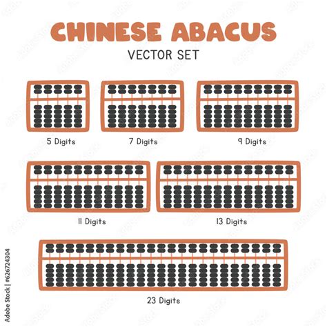 Chinese Abacus Clipart Set Of Chinese Wooden Abacus Also Known As Suanpan With Different