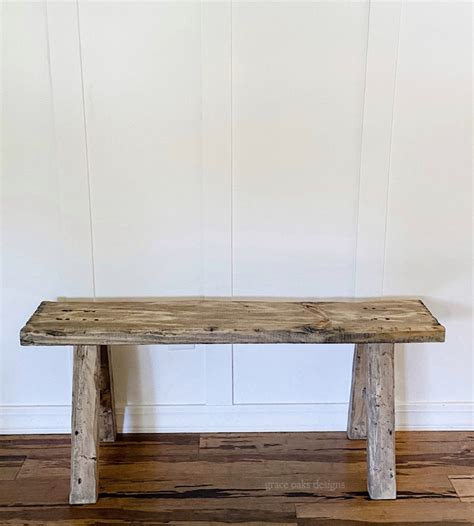 DIY AGED WOOD BENCH Grace Oaks Designs