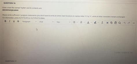 solved question 16 given a text file named myfile and its