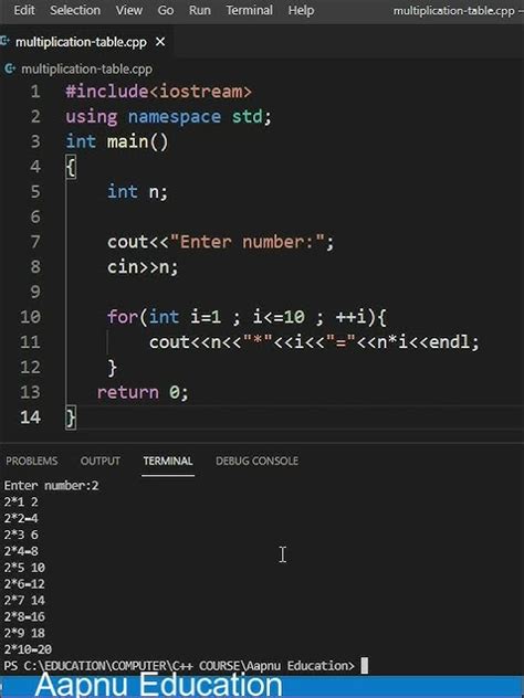 Generate Multiplication Table In C Program Shorts Shortsvideo Cplusplusprogram