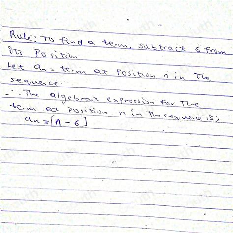 Solved The Rule For A Sequence Is Shown Below Write An Algebraic