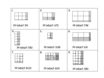 Multiply Decimals With Area Models Task Cards TEKS D CCSS NBT