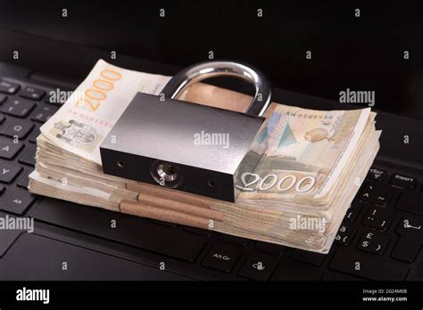 Cyber Crime Internet Cyber Security Concept With A Padlock On Laptop Computer Ransomware