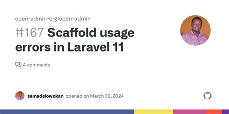 Scaffold Usage Errors In Laravel 11 · Issue 167 · Open Admin Orgopen Admin · Github