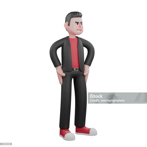 3d 안무가 캐릭터 모델 남성 안무가가 양손을 허리에 얹고 서 있다 애니메이션 댄스 아티스트 만화에 대한 스톡 사진 및 기타