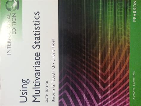 Using Multivariate Statistics Pearson New International Edition Tabachnick Barbara