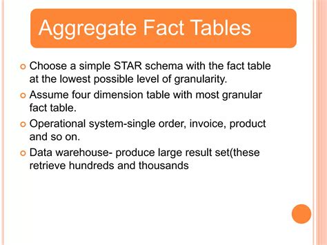 Fact Less Fact Tables And Aggregate Tables Ppt