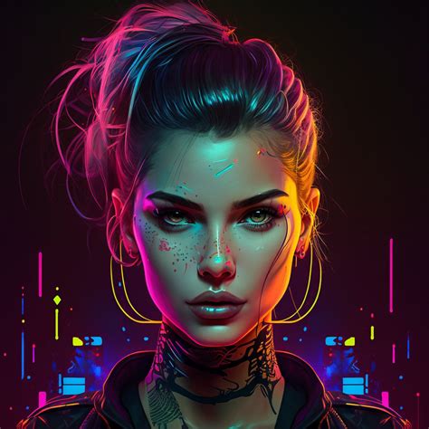 Cyberpunk Girl Neon Etsy