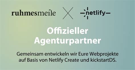 ruhmesmeile gmbh auf linkedin ruhmesmeile netlify partner stackbit