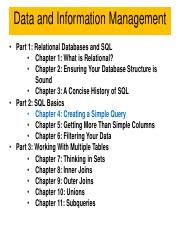 Data and Information Management: Relational Databases, SQL | Course Hero