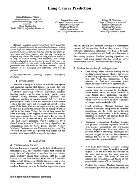 datascience lung cancer predection m2 pdf machine learning