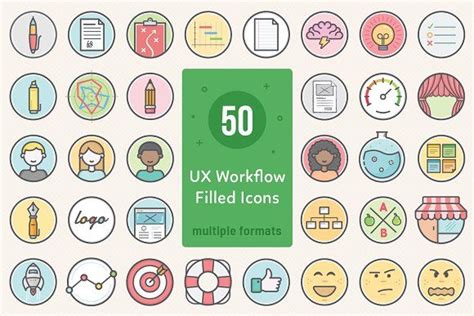 UX Workflow Icons Filled Version Workflow Design Icon Design