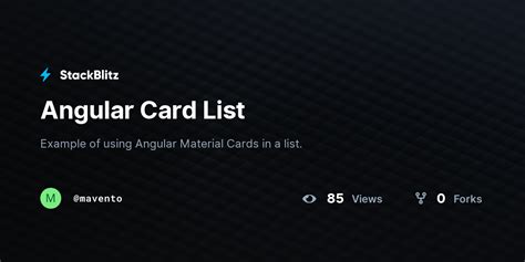 Angular Card List Stackblitz