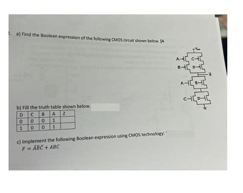 Solved A Find The Boolean Expression Of The Following Chegg