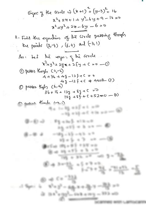 SOLUTION: Circles parametric form and practise questions - Studypool