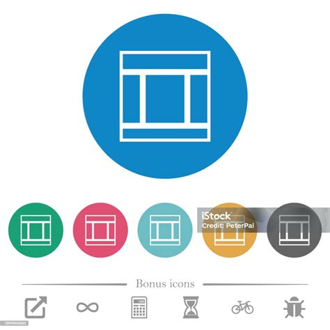 Three Columned Web Layout Outline Flat Round Icons Stock Illustration Download Image Now