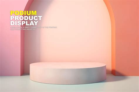 제품 전시를위한 둥근 포디움 무대 제품 프레젠테이션을위한 디스플레이 모 프리미엄 Ai 생성 Psd