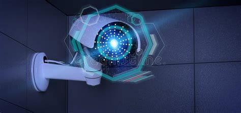 Security Camera Targeting A Detected Intrusion 3d Renderinga Stock