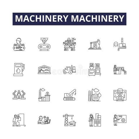 Machinery Machinery Line Vector Icons And Signs Machinery Machine Industrial Technology