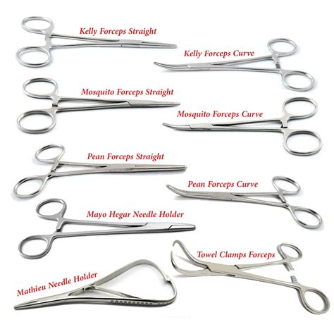 Professional 10 Piece Surgical Hemostatic Forceps Set Kelly Mosquito