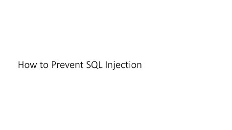 How To Identify And Prevent Sql Injection Pdf